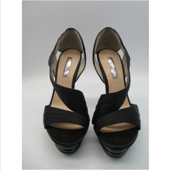 H by Halston | Shoes | H By Halston Black Satin Platform Dorsay Pump ...